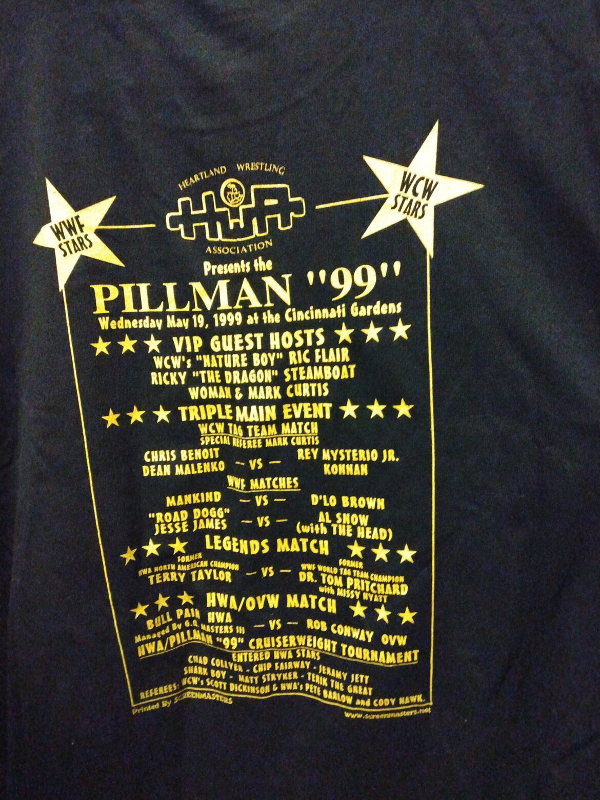 Authentic Brian Pillman Memorial Show 1999 Commemorative T-Shirt